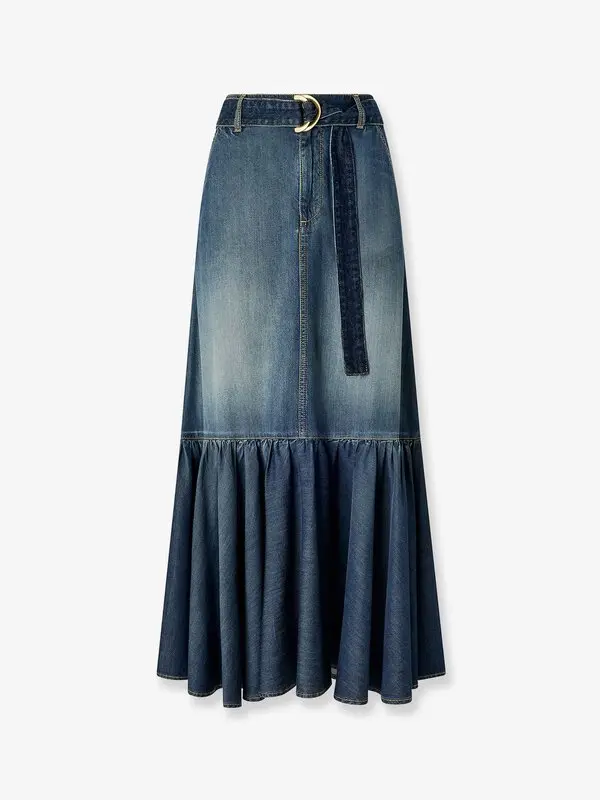 Pinko Guardian Denim Maxi Skirt - Blue