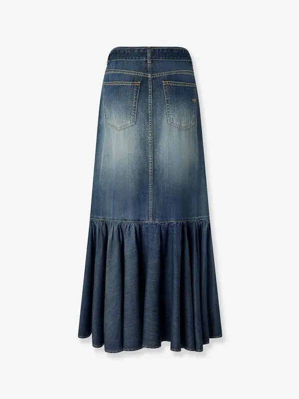 Pinko Guardian Denim Maxi Skirt - Blue