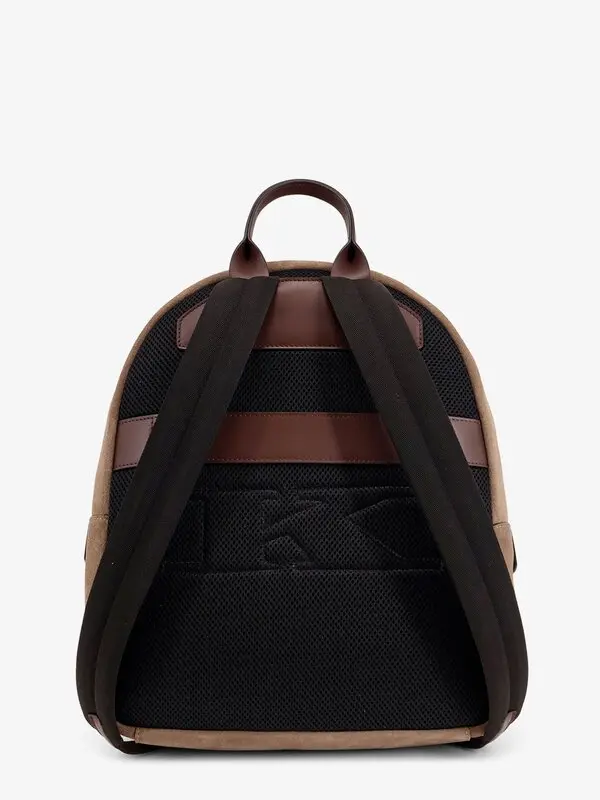 Kiton Suede Backpack With Logo