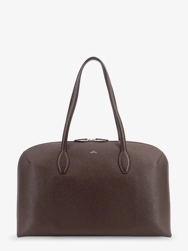 TOTEME Suede Handbag With Embossed Logo - Brown