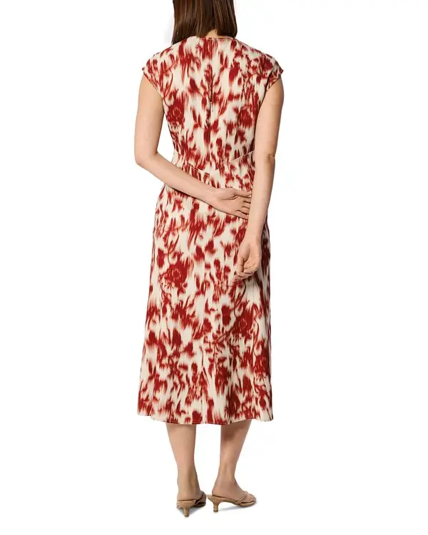 Whistles Blurred Floral Crepe Dress
