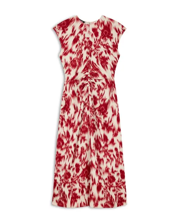 Whistles Blurred Floral Crepe Dress