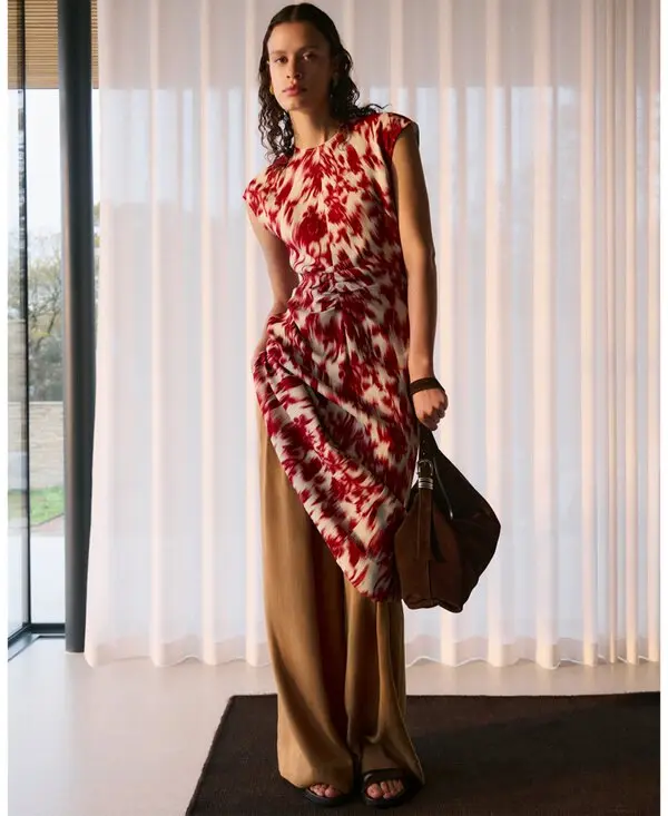 Whistles Blurred Floral Crepe Dress