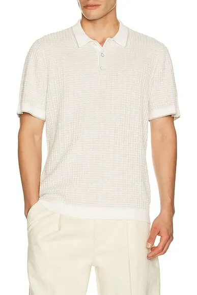 Rag & Bone Harvey Rib Polo - Chalk