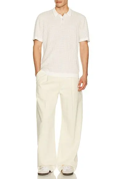 Rag & Bone Harvey Rib Polo - Chalk