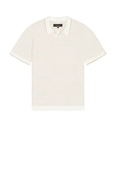 Rag & Bone Harvey Rib Polo - Chalk