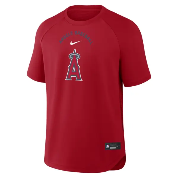 Nike Los Angeles Angels Authentic Collection Batting Practice Pregame Dri-fit Mlb Top - Red