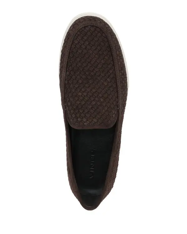 Vince Sonoma Suede Basketweave Loafers - Cocoa Brown