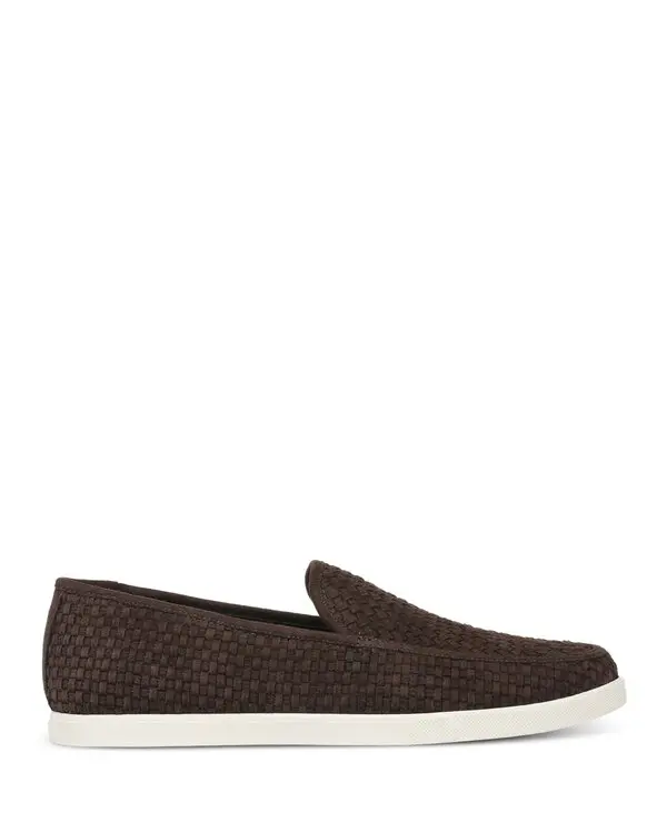 Vince Sonoma Suede Basketweave Loafers - Cocoa Brown