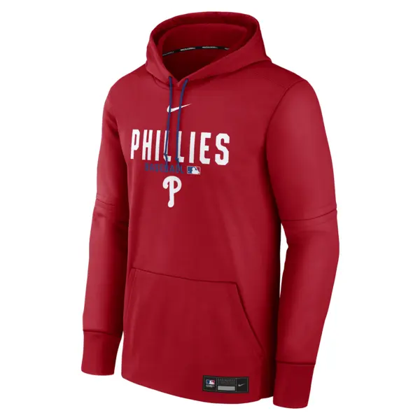 Nike Philadelphia Phillies Authentic Collection Therma Mlb Pullover Hoodie - Red