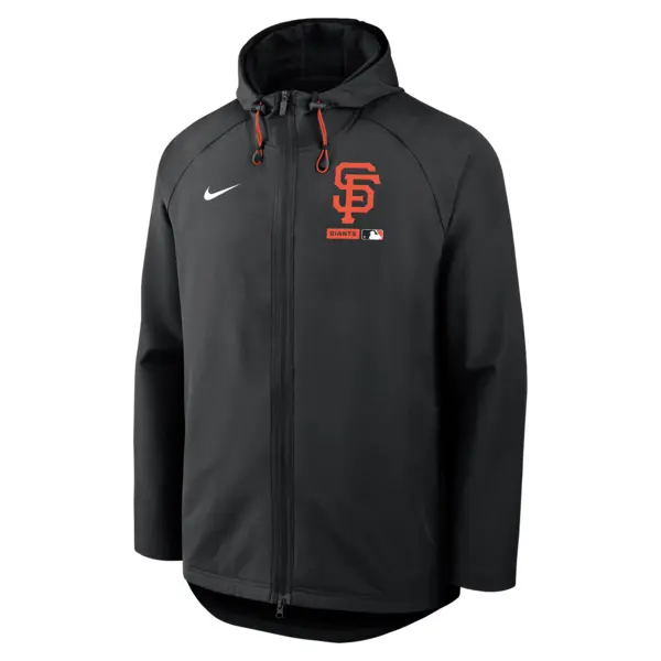 Nike San Francisco Giants Authentic Collection Therma-fit Mlb Full-zip Hooded Jacket - Black