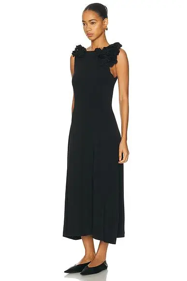 Altuzarra Woolfe Dress With 3d Floral Appliques
