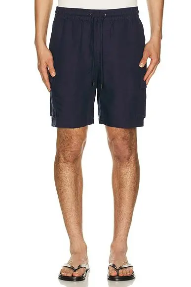 Onia Air Linen Pull-on Cargo Short - Deep Navy