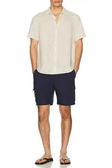 Onia Air Linen Pull-on Cargo Short - Deep Navy