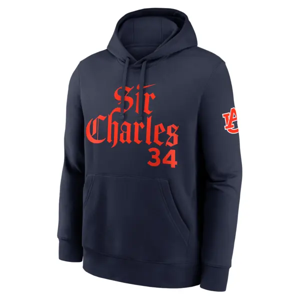Nike Charles Barkley Auburn Sir Charles Club College Pullover Hoodie - Blue