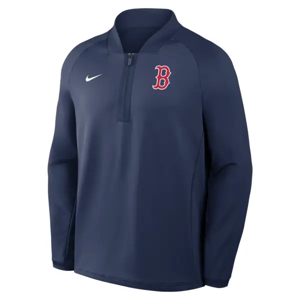 Nike Boston Red Sox Authentic Collection Dri-fit Mlb 1/2-zip Long-sleeve Top - Blue