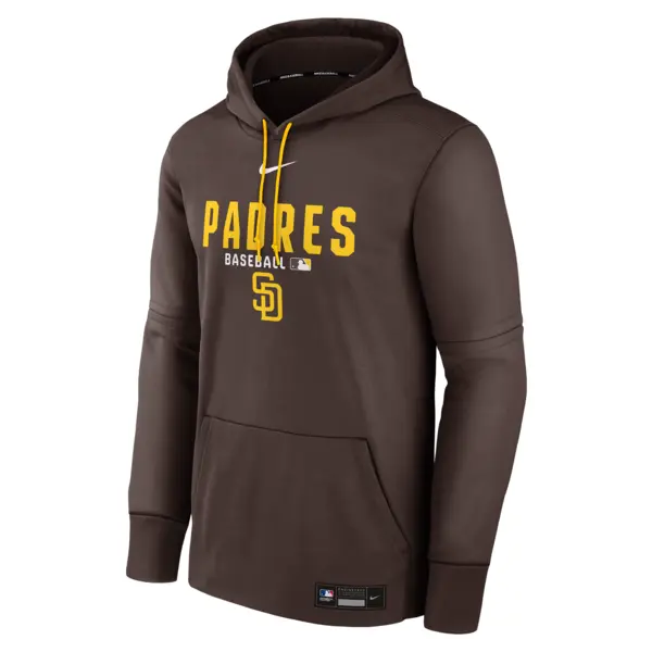 Nike San Diego Padres Authentic Collection Therma Mlb Pullover Hoodie - Brown