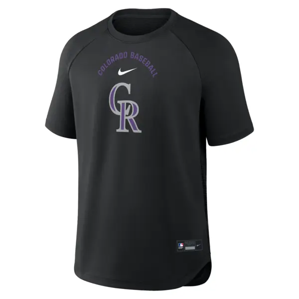 Nike Colorado Rockies Authentic Collection Batting Practice Pregame Dri-fit Mlb Top - Black