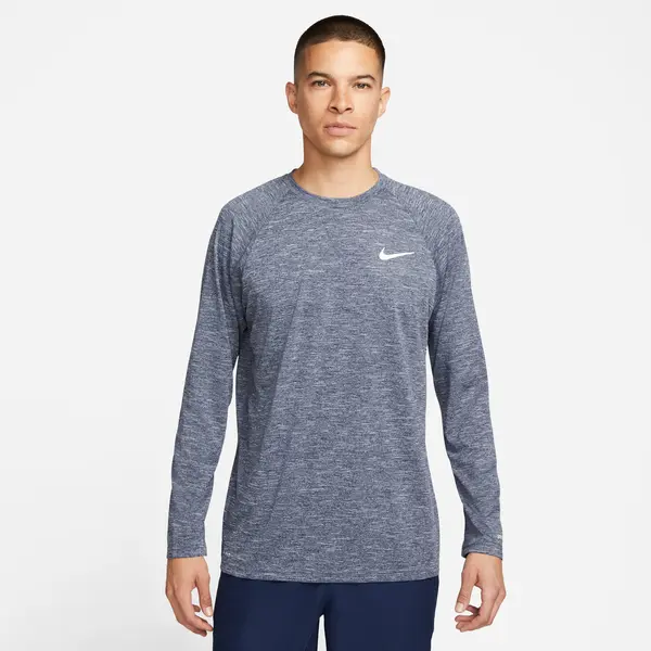 Nike Heathered Long-sleeve Hydroguard Swim Shirt - Blue
