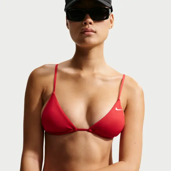 Nike Swim Effortless Essential Triangle Bikini Top - Red