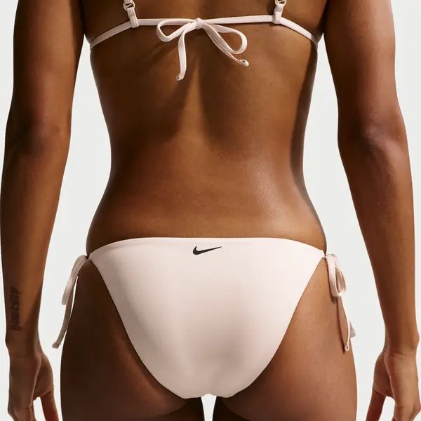 Nike Swim Effortless Essential Tie String Bikini Bottom - White