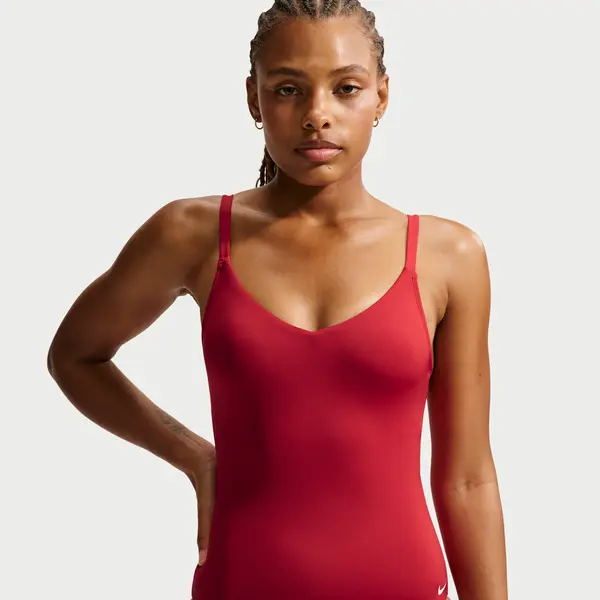 Nike Effortless Essential V-neck One Piece - Red