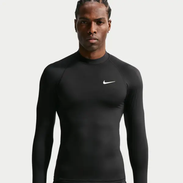 Nike Swim Whitewater Essential Dri-fit Uv Long Sleeve Rashguard Top - Black