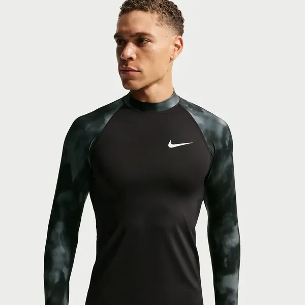 Nike Swim Whitewater Long Sleeve Rashguard Top - Black