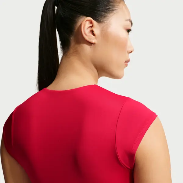 Nike Cap Sleeve Swim Top - Red