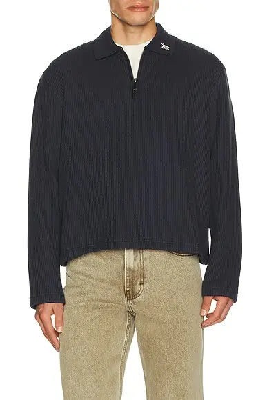 HONOR THE GIFT Wavy Knit Long Sleeve Polo