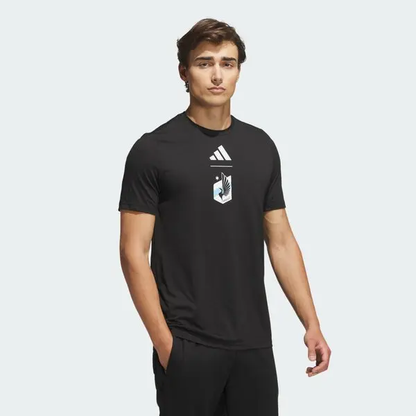 Adidas Minnesota United Fc Short Sleeve Pregame T-shirt - Black / Mls-mn3-mua