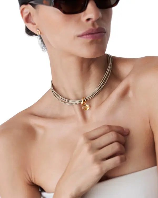 Chan Luu Gemstone Leather Pendant Necklace - Citrine