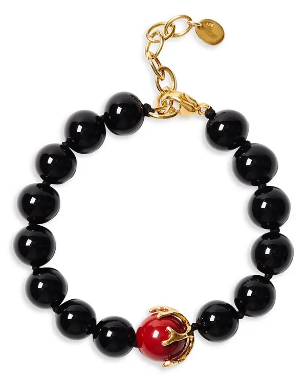 Chan Luu Coral Encased Jasper Beaded Bracelet - Onyx