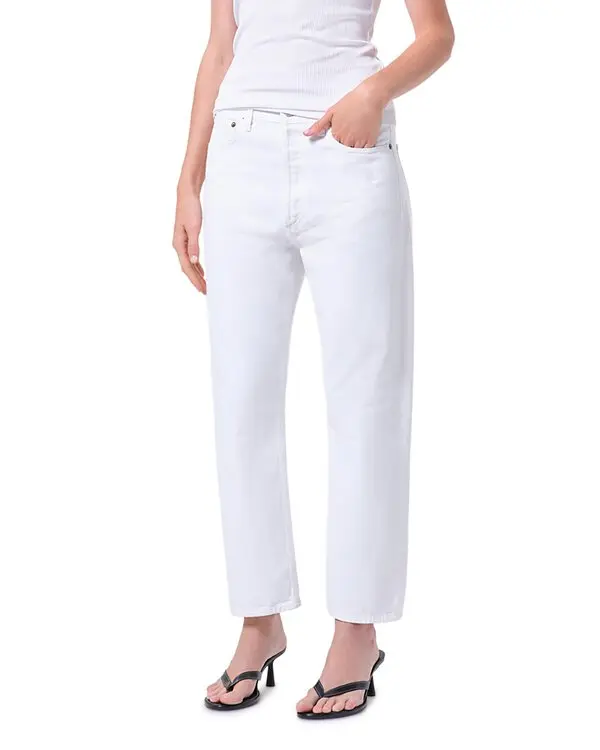 AGOLDE 90's Crop Mid Rise Loose Jeans - Marshmallow
