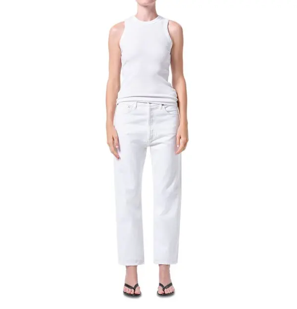 AGOLDE 90's Crop Mid Rise Loose Jeans - Marshmallow