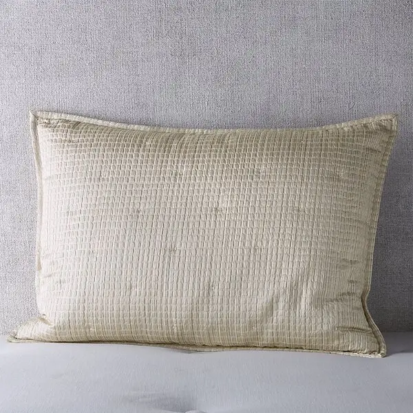 HUDSON PARK COLLECTION Luxe Textured Check Sham Set, Standard Exclusive - Beige