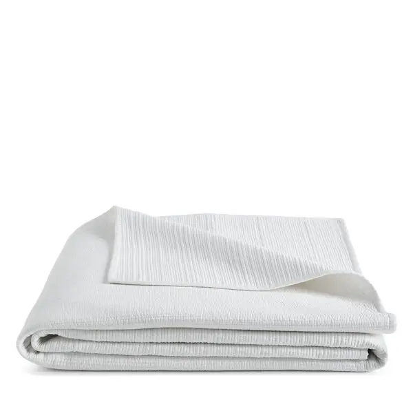 HUDSON PARK COLLECTION Linear Patch Coverlet, King Exclusive - Fresh White