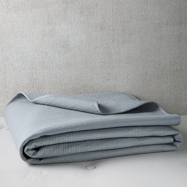 HUDSON PARK COLLECTION Linear Patch Coverlet, King Exclusive - Silver Ice