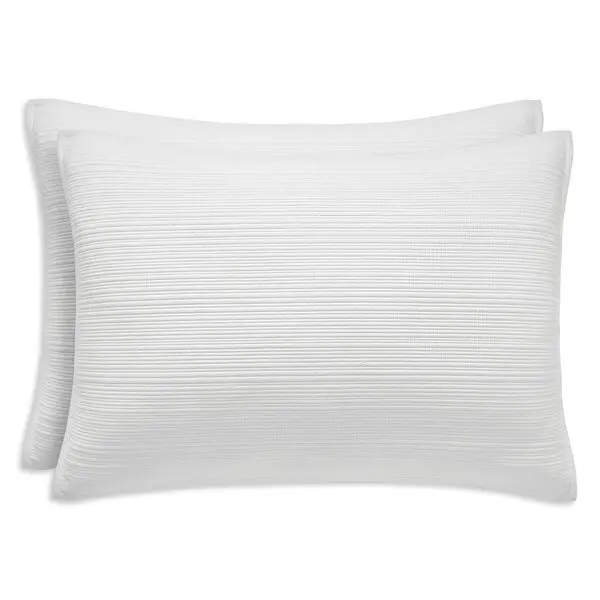 HUDSON PARK COLLECTION Linear Patch Sham Set, Standard Exclusive - Fresh White