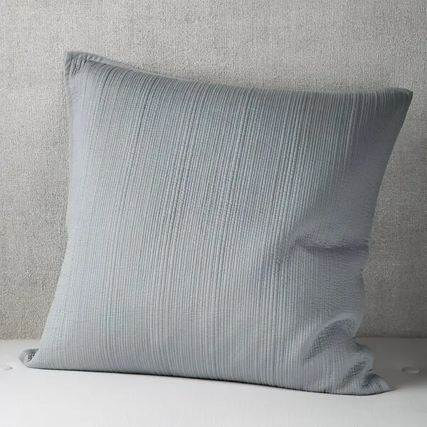 HUDSON PARK COLLECTION Linear Patch Sham Set, Euro Exclusive - Silver Ice