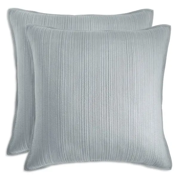 HUDSON PARK COLLECTION Linear Patch Sham Set, Euro Exclusive - Silver Ice