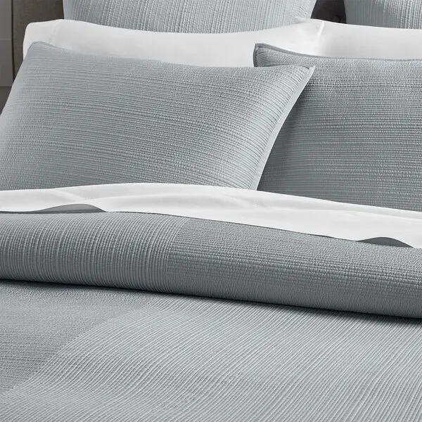 HUDSON PARK COLLECTION Linear Patch Sham Set, Euro Exclusive - Silver Ice