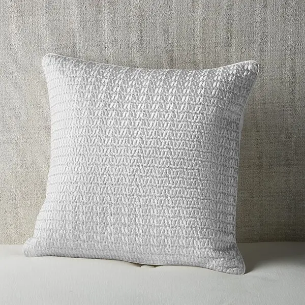HUDSON PARK COLLECTION Embroidered Tile Decorative Pillow Cover, 20 X 20 Exclusive - Fresh White