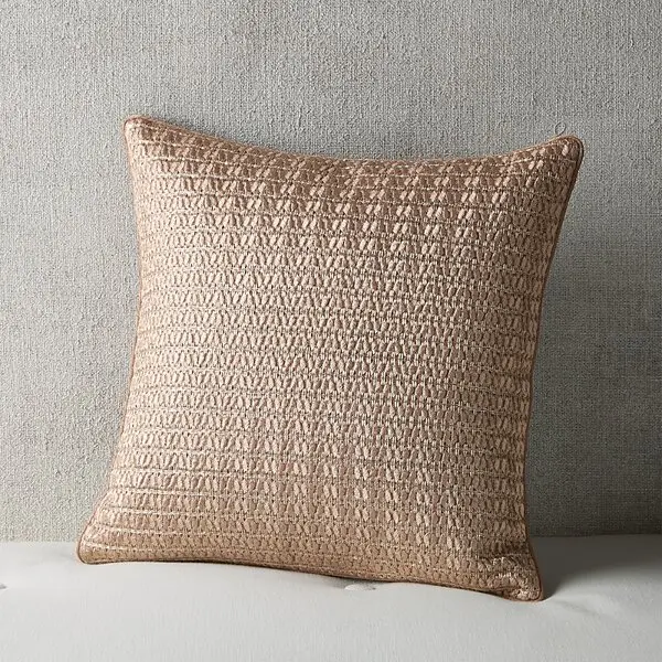 HUDSON PARK COLLECTION Embroidered Tile Decorative Pillow Cover, 20 X 20 Exclusive - Roasted Almond