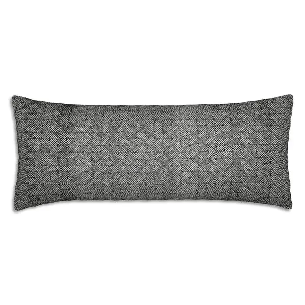 HUDSON PARK COLLECTION Woven Diamond Embroidered Decorative Pillow, 14 X 36 Exclusive