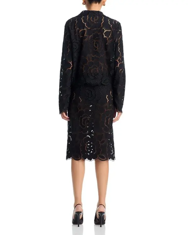CISSA Long Sleeve V-neck Lace Shirt - Noir