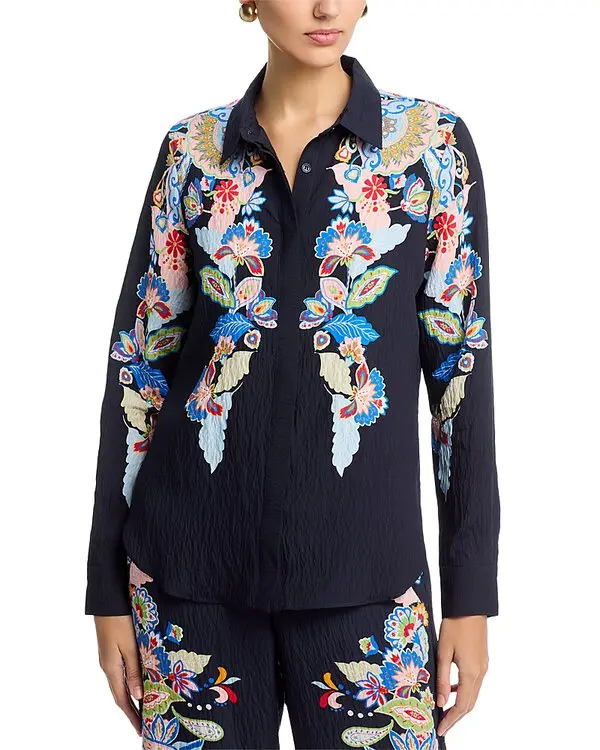 T Tahari Button Down Blouse - Daphne Garden
