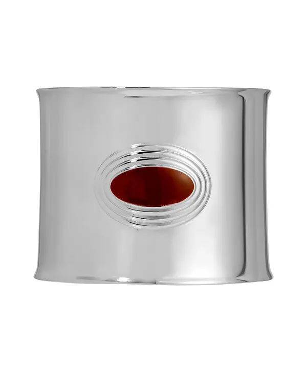 HEAVEN MAYHEM Matilde Cuff With Burgundy Enamel - Silver