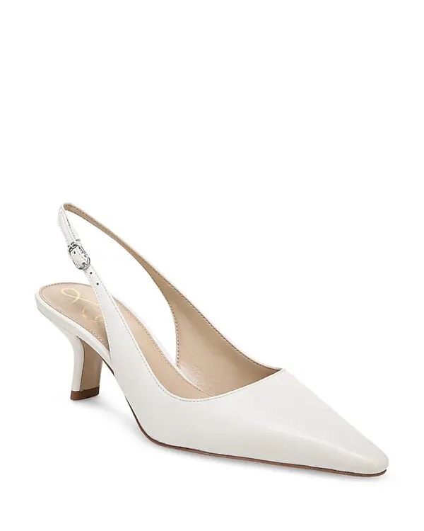 Sam Edelman Bianka Slingback Kitten Heels - Bright White