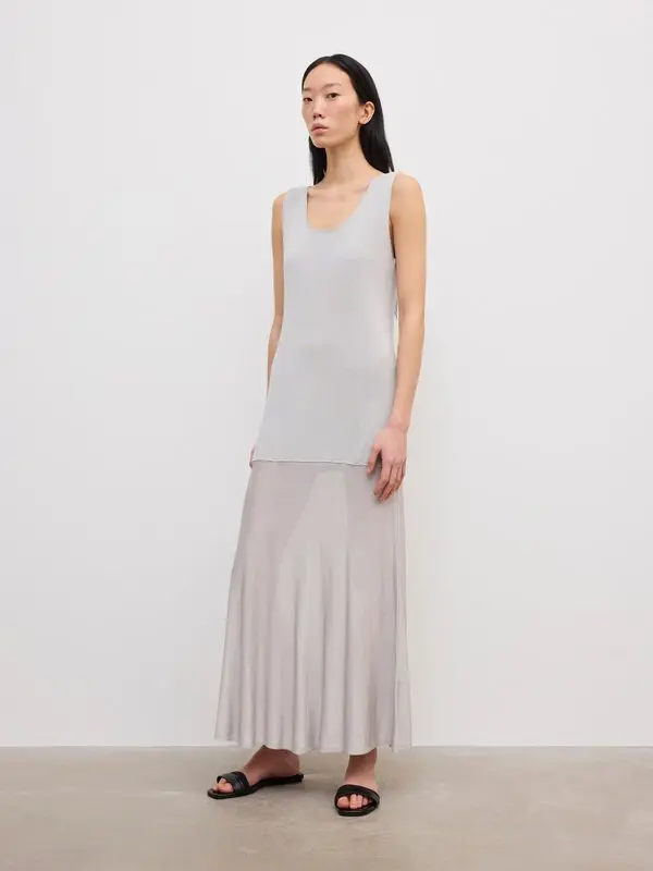 HOUSE OF DAGMAR Fluid Knit Maxi Dress - Silver
